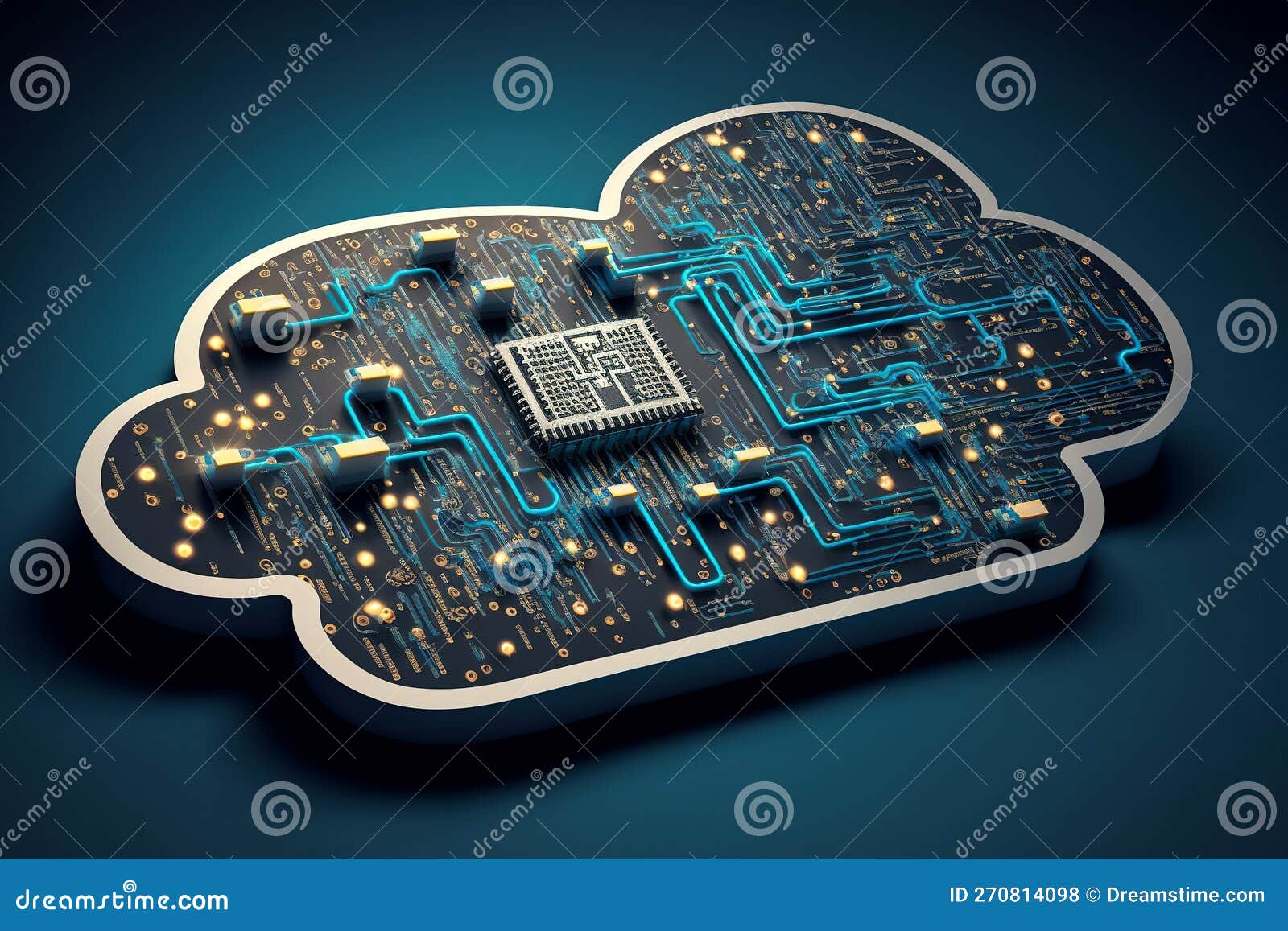 Cloud Technologies for Backup and Data Storage. Concept Illustration of ...