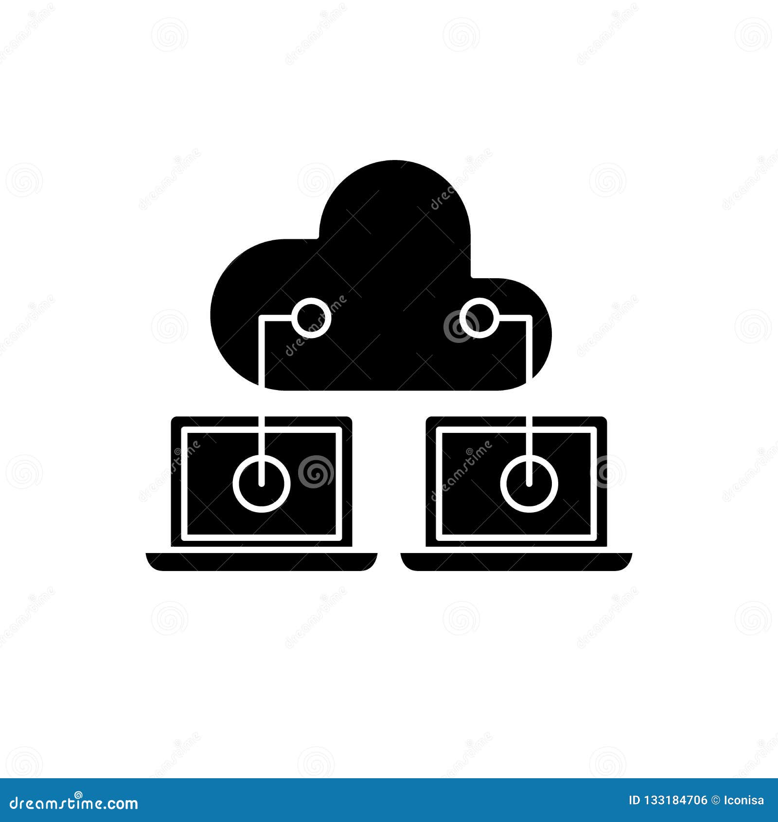 Cloud Technologies Black Icon, Vector Sign on Isolated Background ...