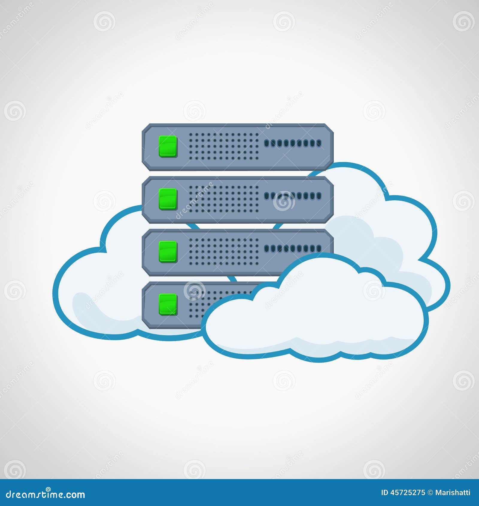 Mix Icon For Server, Rackmount And Server Cartoon Vector ...