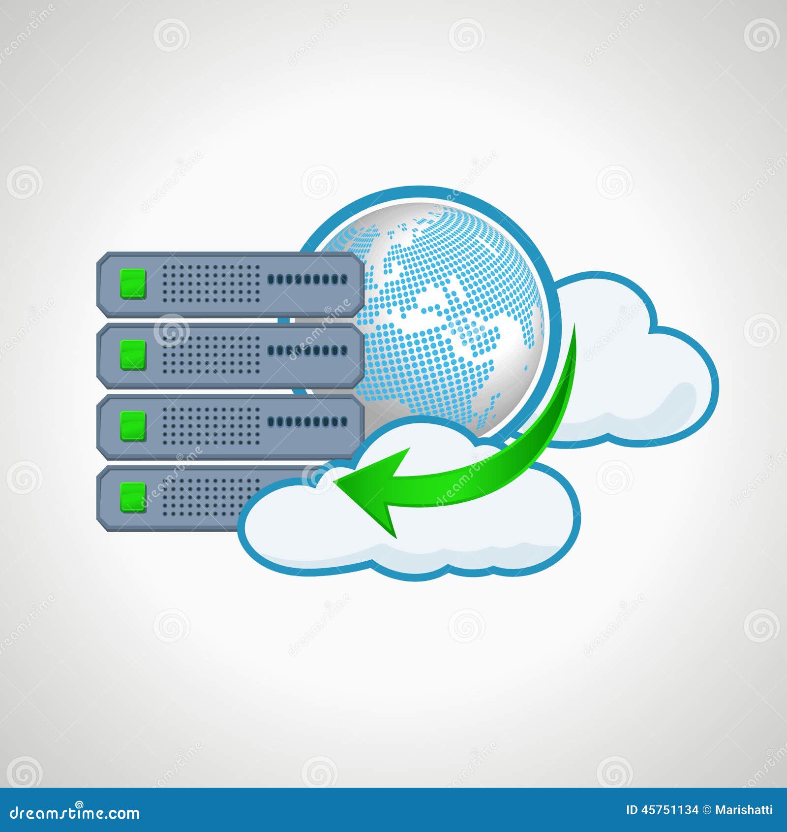 Cloud Technologies. Computer Icon Server Stock Vector - Illustration of ...