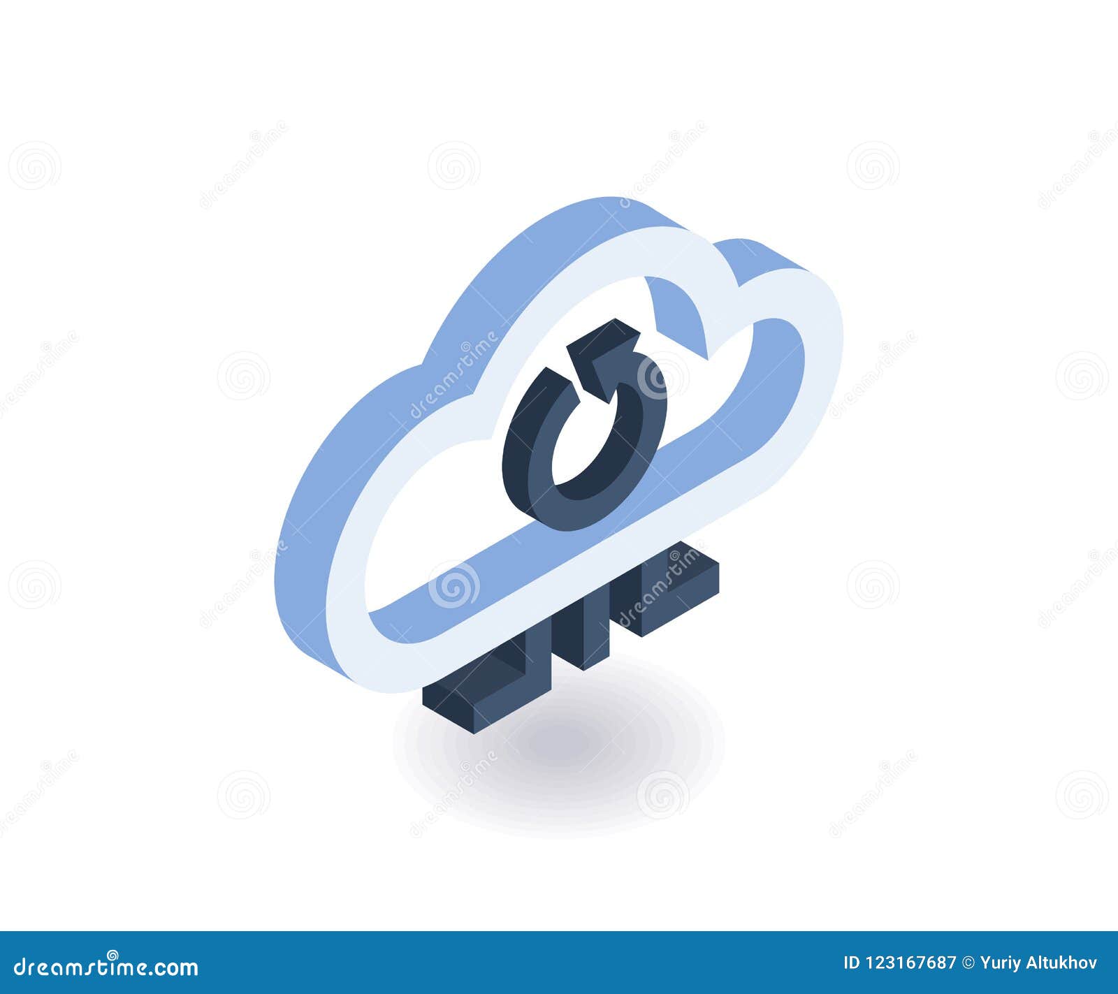 Cloud Technologies Isometric Icon. Vector 3D Illustration for Web ...