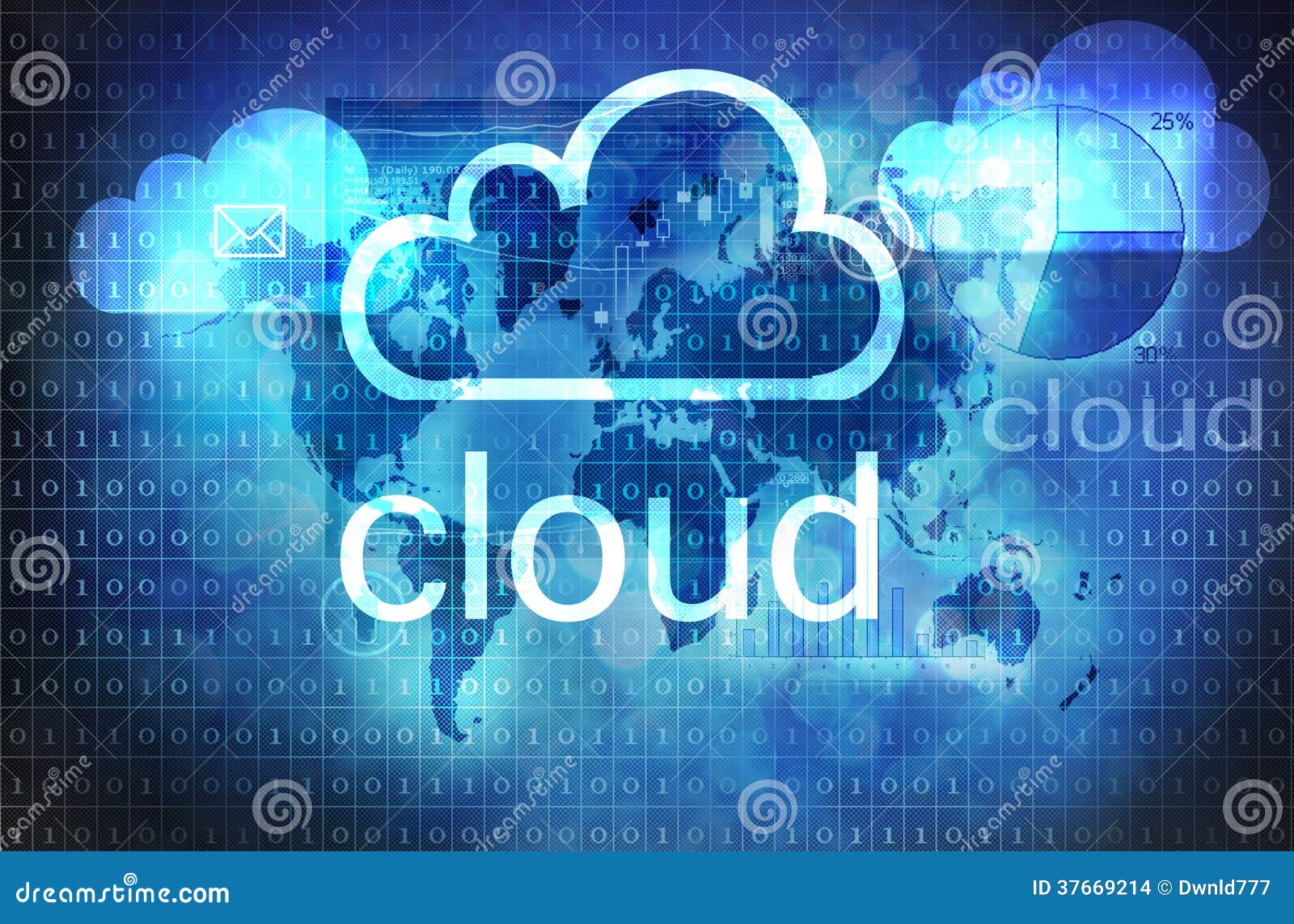 Cloud technology stock illustration. Illustration of blue - 37669214