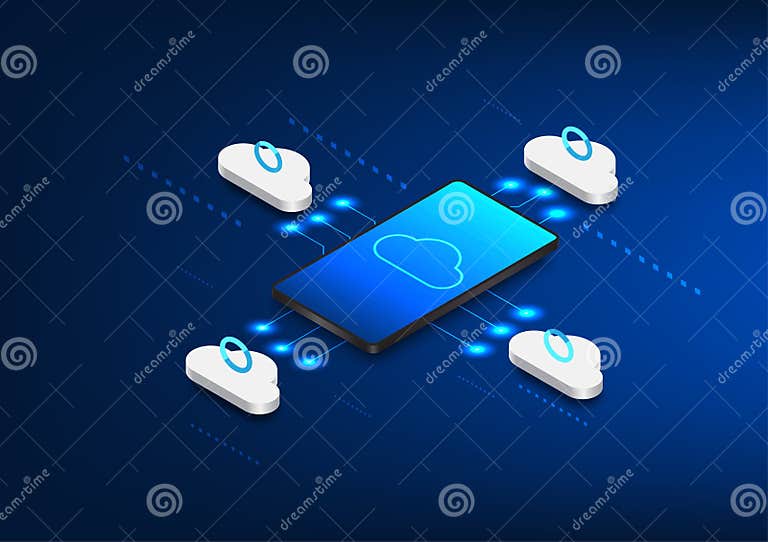 Cloud Technology Background with Smartphone it is a Data Collection Via ...