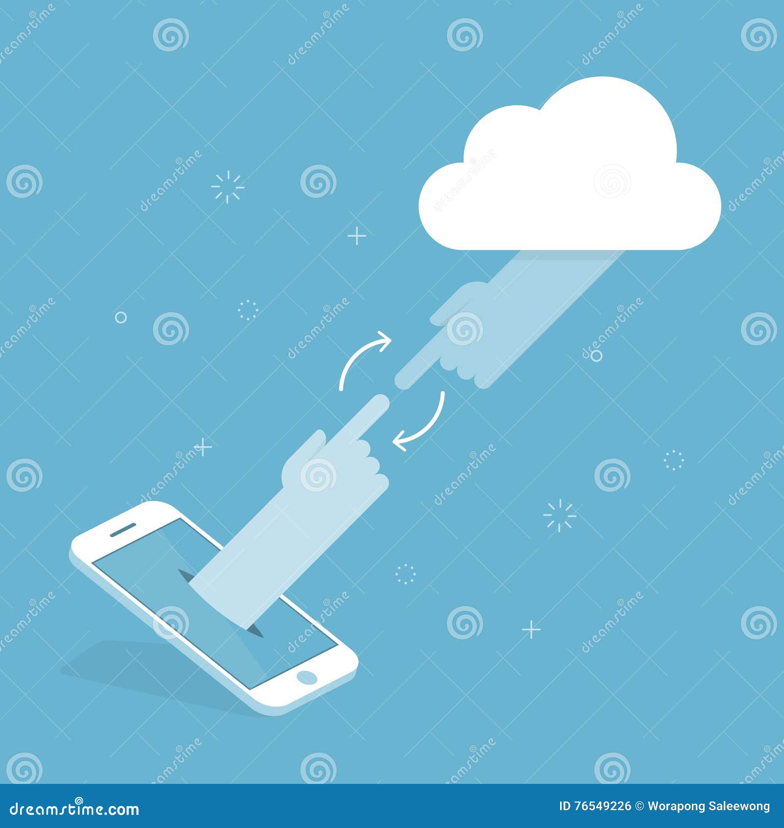 Cloud Technology. stock vector. Illustration of server - 76549226