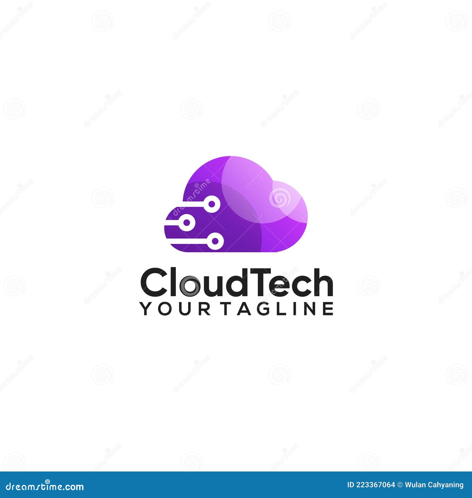 Cloud Technology Color Gradient Logo Design Stock Vector - Illustration ...