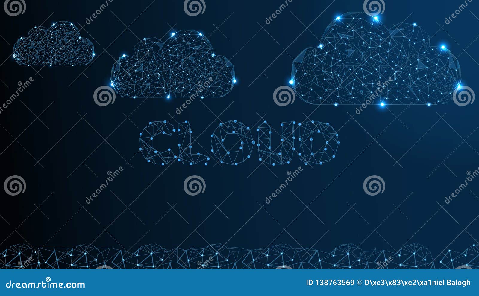 Cloud Technology. Cloud Computing, Big Data or Cloud Computing Concept. Abstract Digital ...