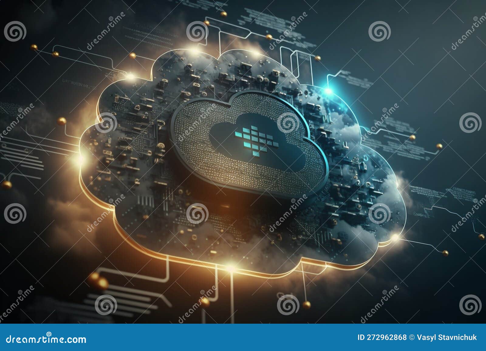 Cloud Technology Computing, Big Database Concept Background, Data ...