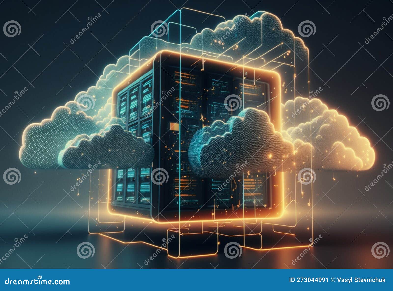 Cloud Technology Computing, Big Database Server, Data Center Concept ...