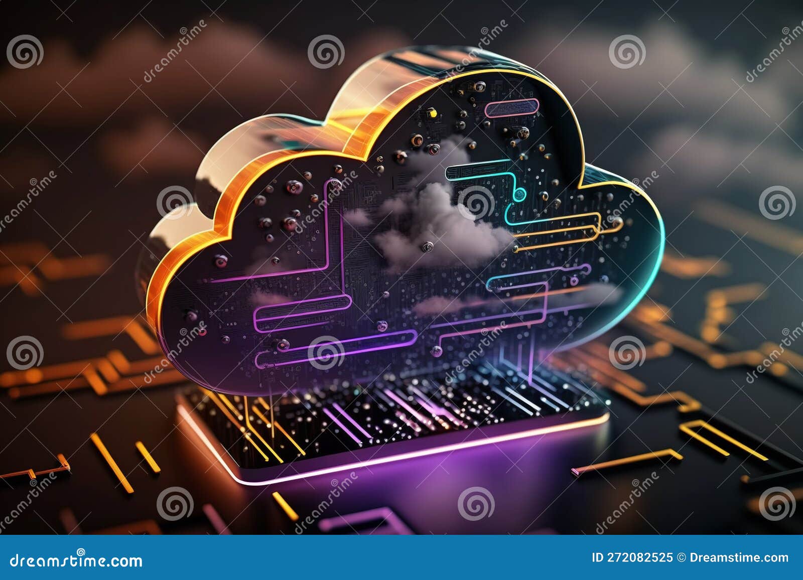 Cloud Technology Computing Concept, Big Database, Data Center Concept ...