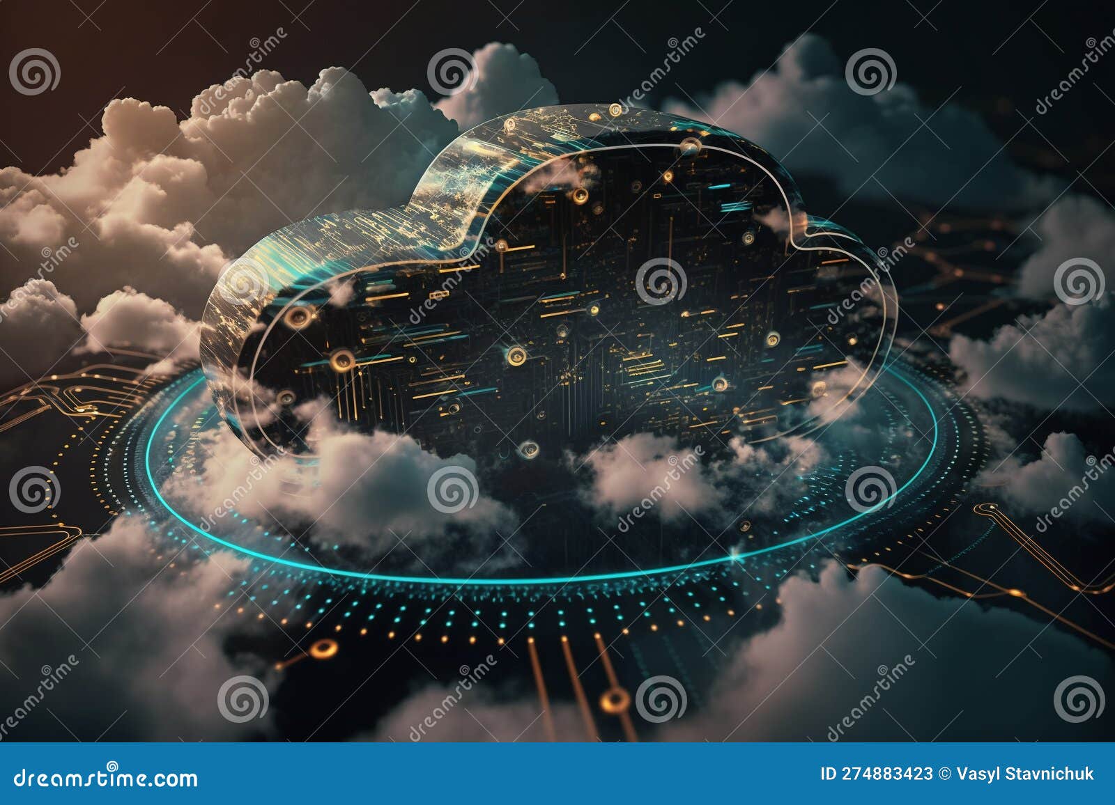 Cloud Technology Computing Concept, Big Database, Data Center Concept ...