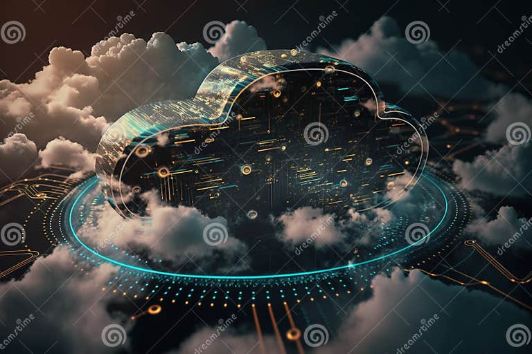 Cloud Technology Computing Concept, Big Database, Data Center Concept ...