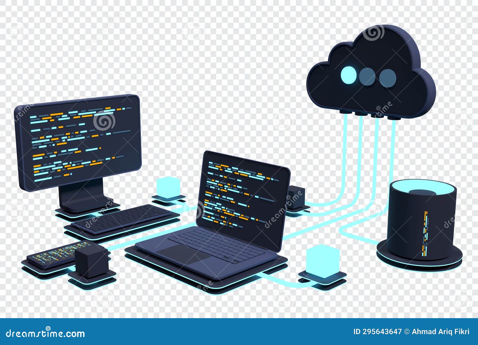 Cloud Technology Computing Concept. Modern Cloud Technology. Data Center Isometric Concept. 3D ...