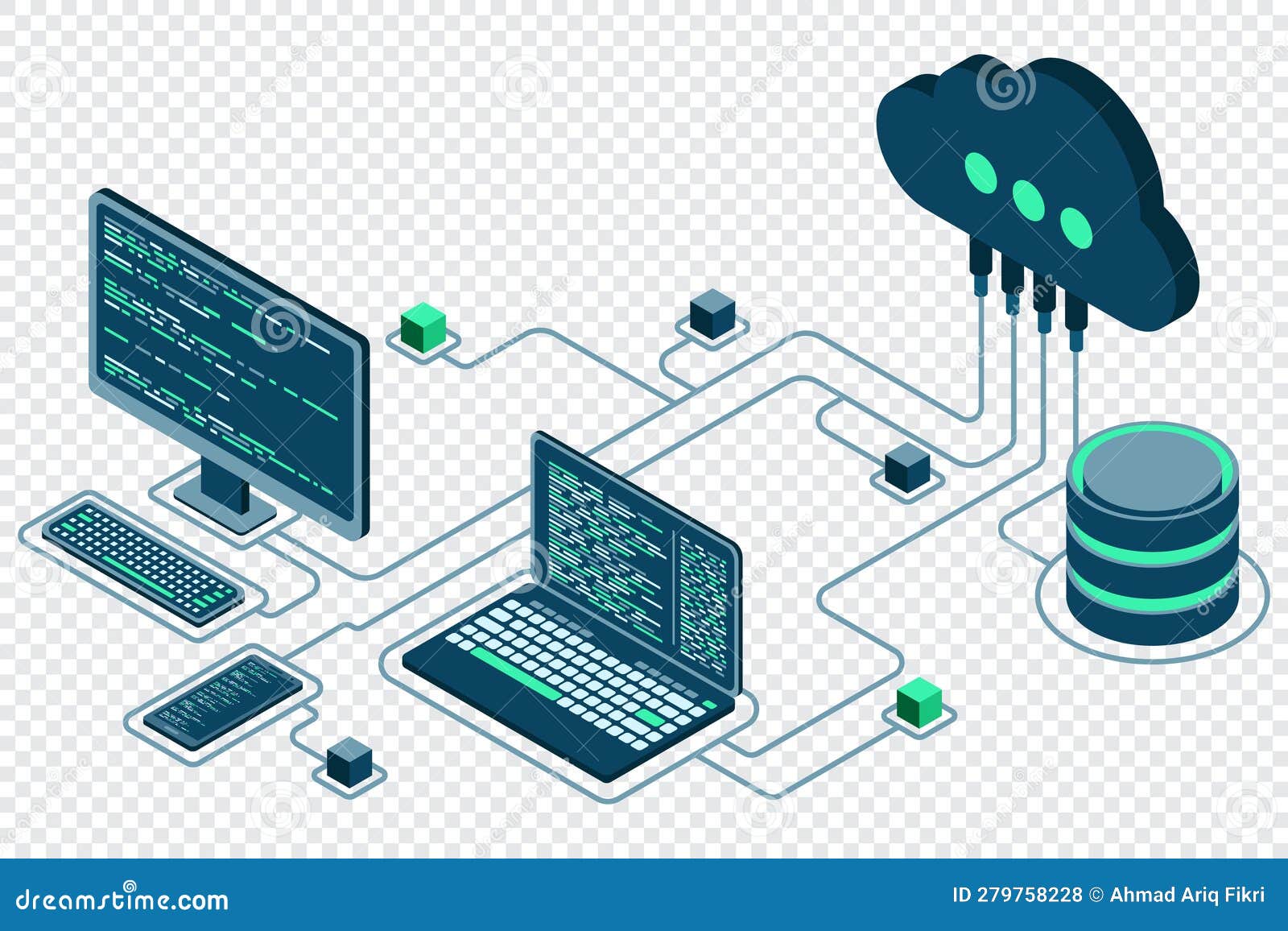 Cloud Technology Computing Concept. Modern Cloud Technology. Data Center Isometric Concept Stock ...