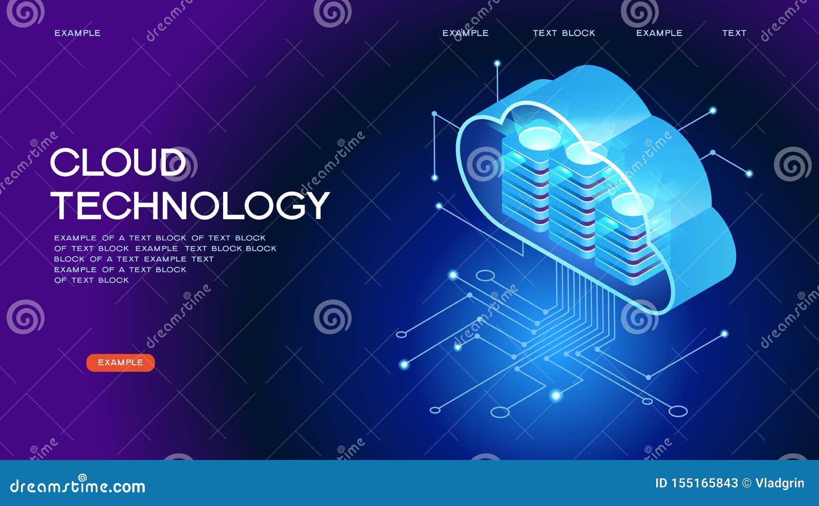 Cloud Technology Concept Banner Stock Vector - Illustration of ...