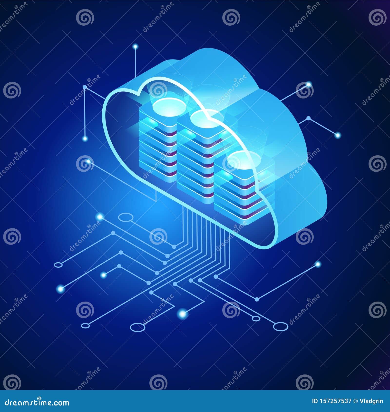 Cloud Technology Concept Banner Stock Vector - Illustration of internet ...