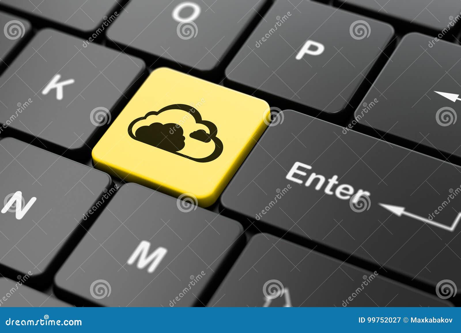 Cloud Technology Concept: Cloud on Computer Keyboard Background Stock ...