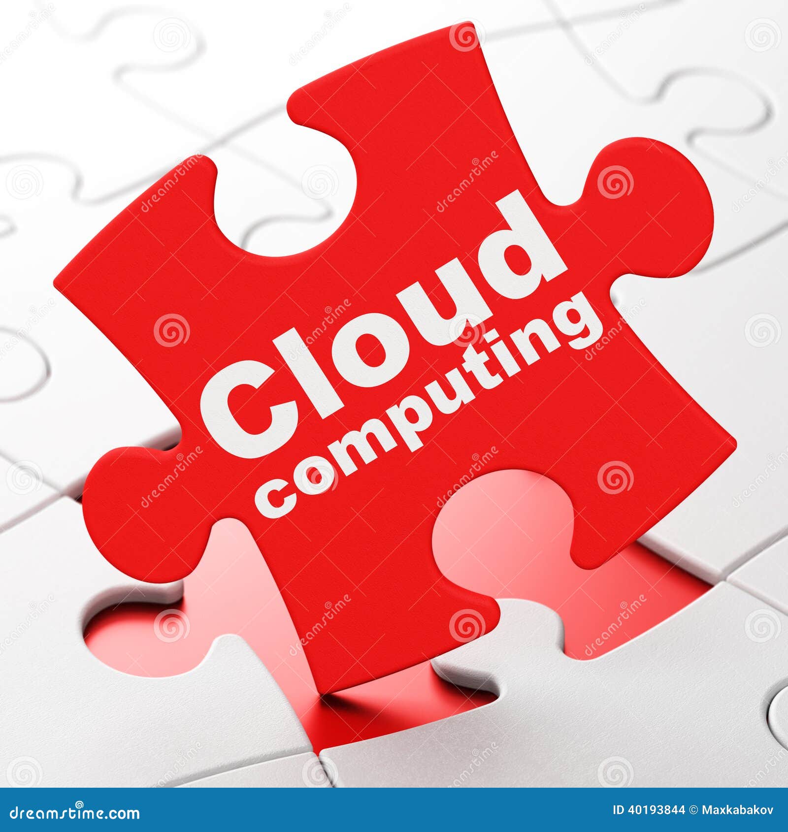 Cloud Technology Concept: Cloud Computing on Puzzle Background Stock ...