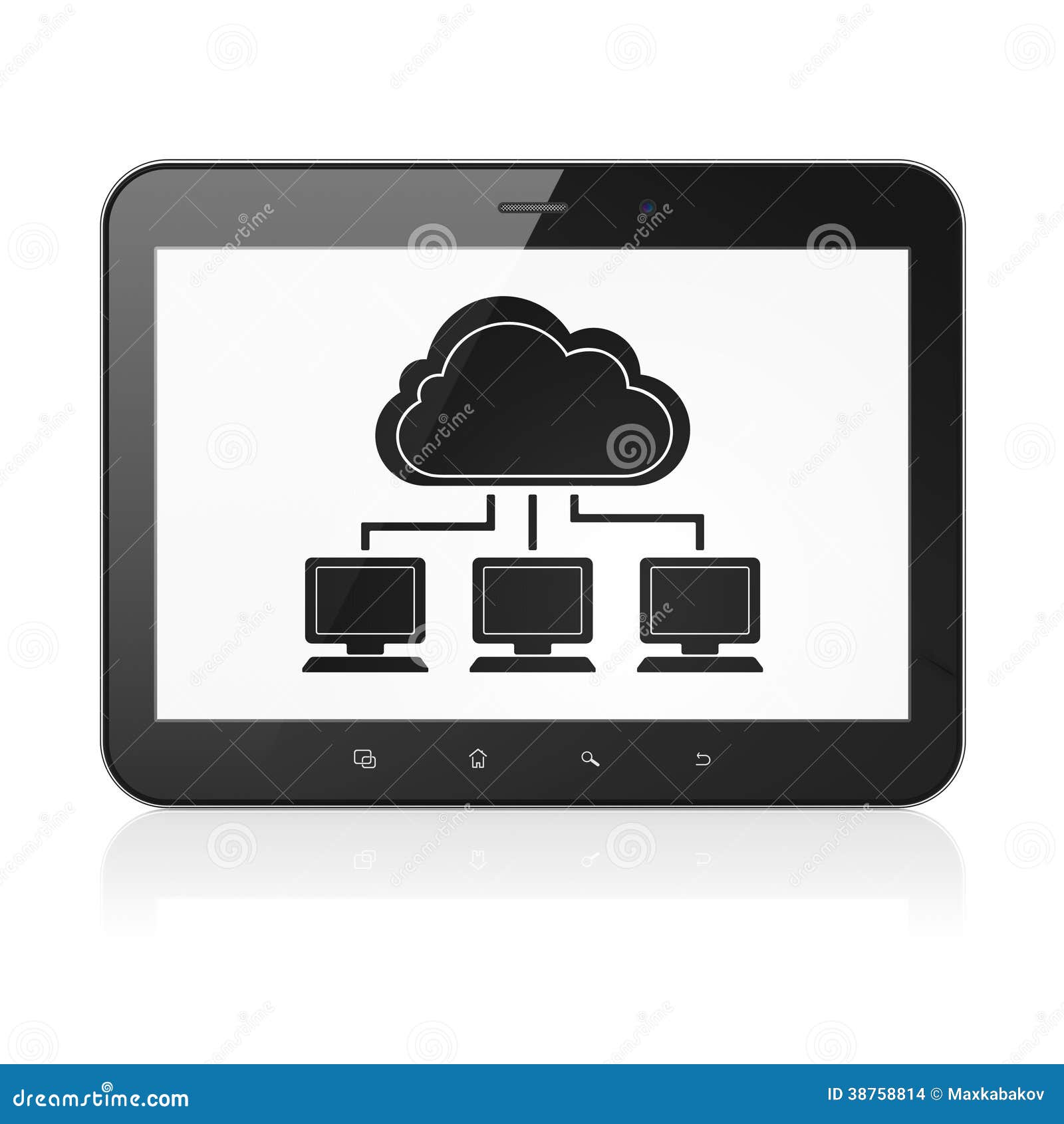 Cloud Technology Concept: Cloud Network on Tablet Pc Computer Stock ...