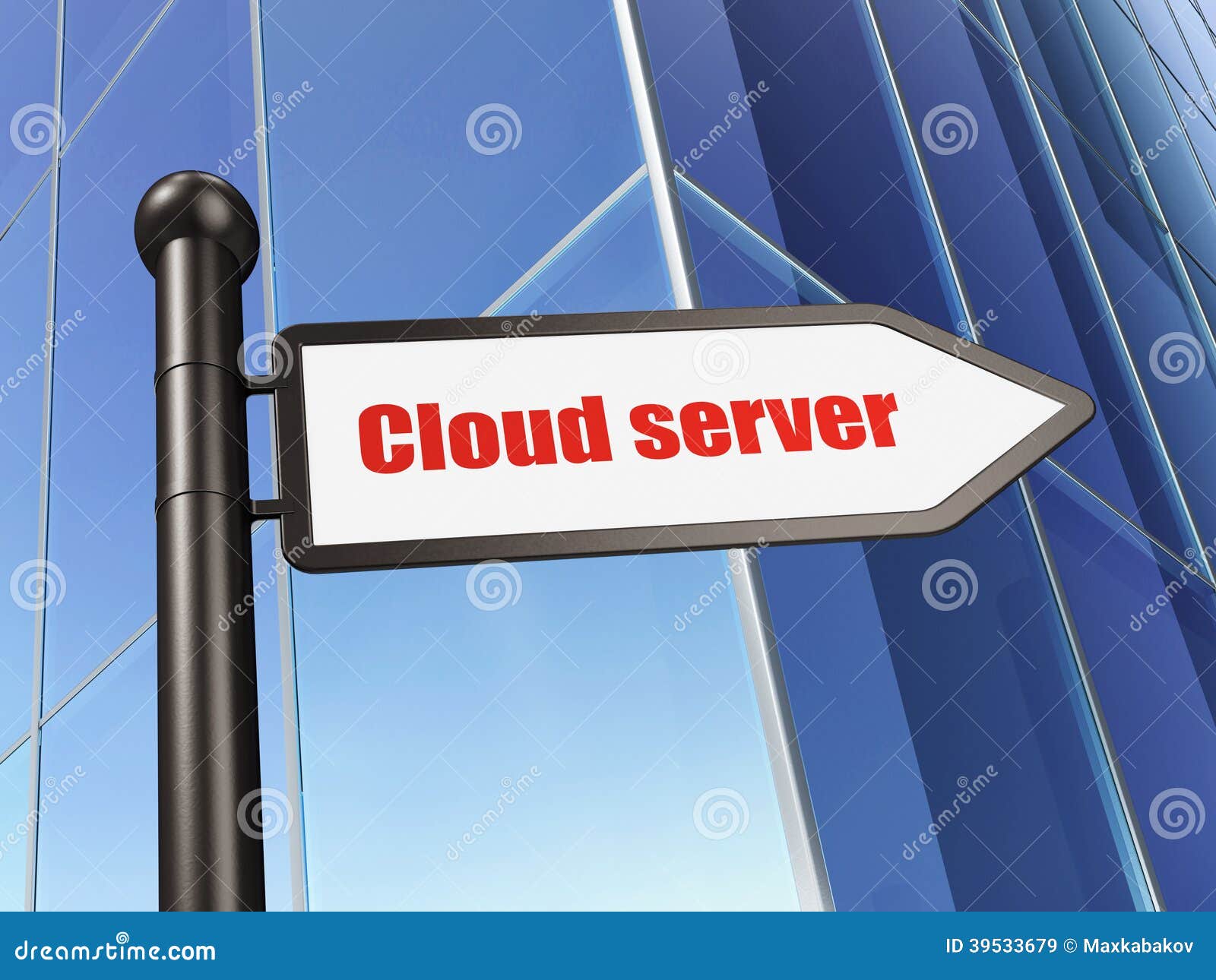 Cloud Technology Concept: Cloud Server on Building Background Stock ...