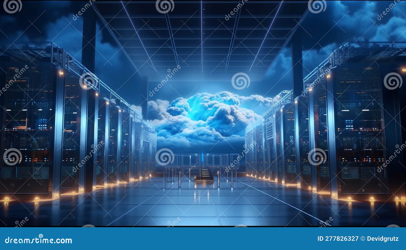 Cloud Technology Concept. Data Center Concept Stock Illustration ...