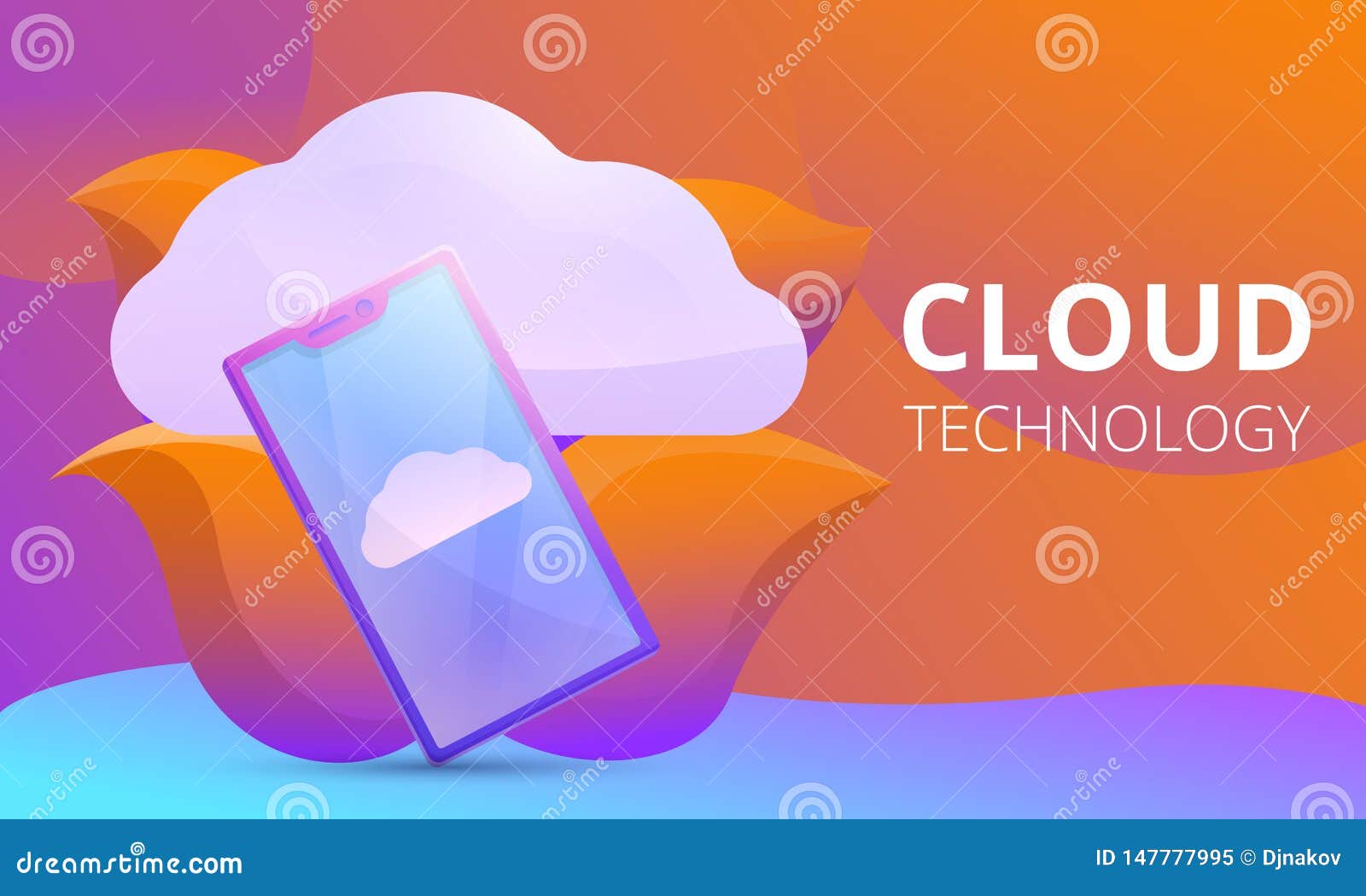 Cloud Technology Concept Design Stock Vector - Illustration of abstract ...