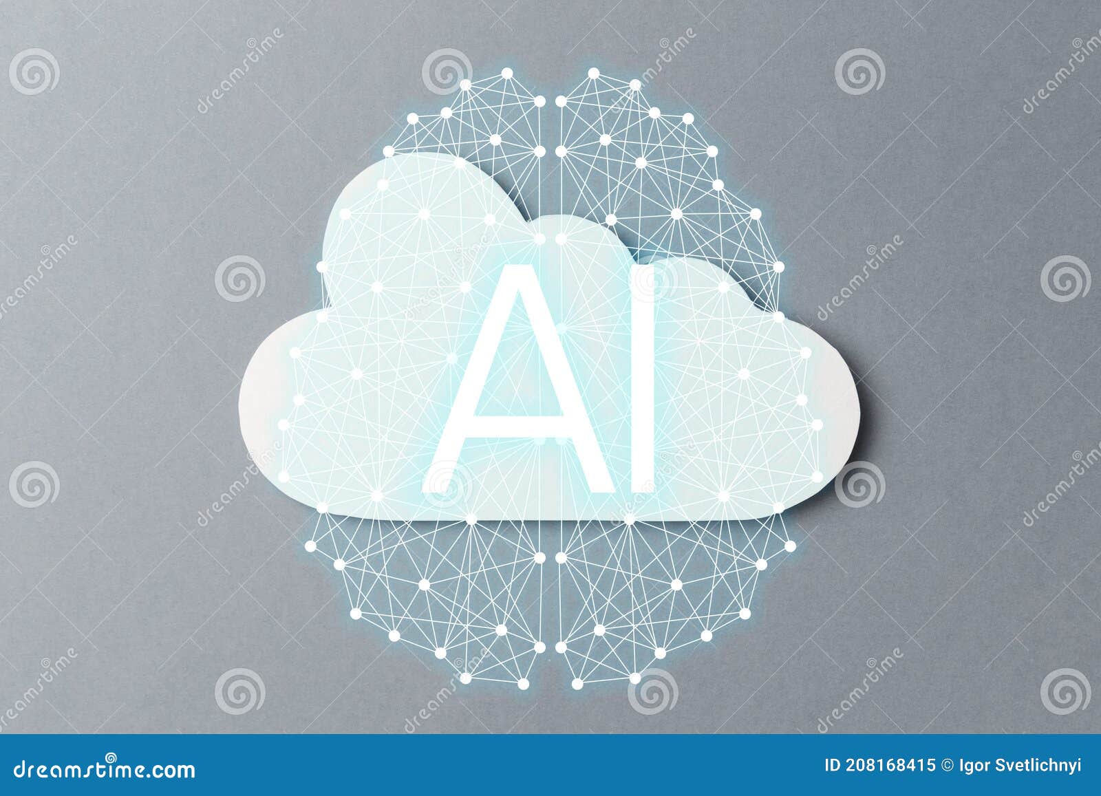 Cloud Technology Concept. Minimalistic Cloud on Grey Background ...