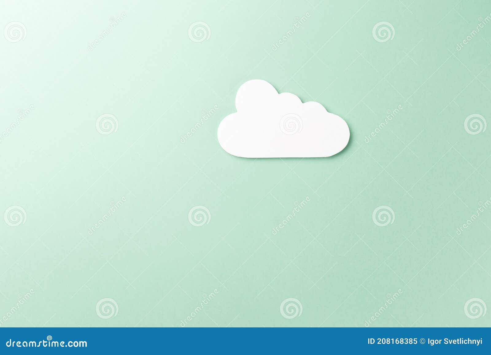 Cloud Technology Concept. Minimalistic Cloud on Mint Background Stock ...