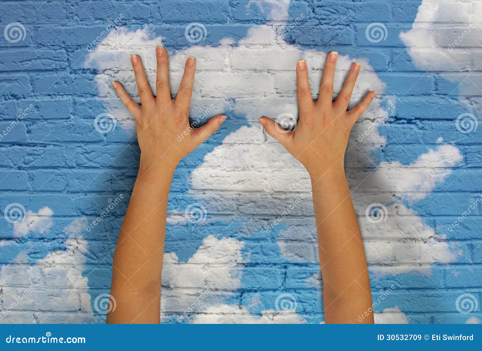 Cloud Technology Hand Concept Stock Image - Image of touching, concept ...