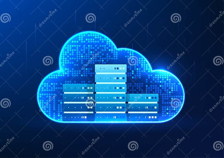 Cloud Technology Connected To Servers Shows the Connection of Storage ...