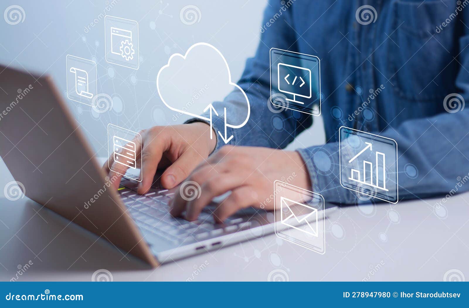 Cloud Technology and Data Storage Concept, Concept of Exchange ...