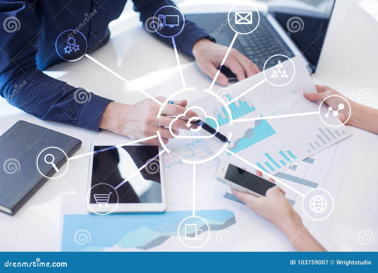 Cloud Technology Data Storage Networking And Internet Service Concept
