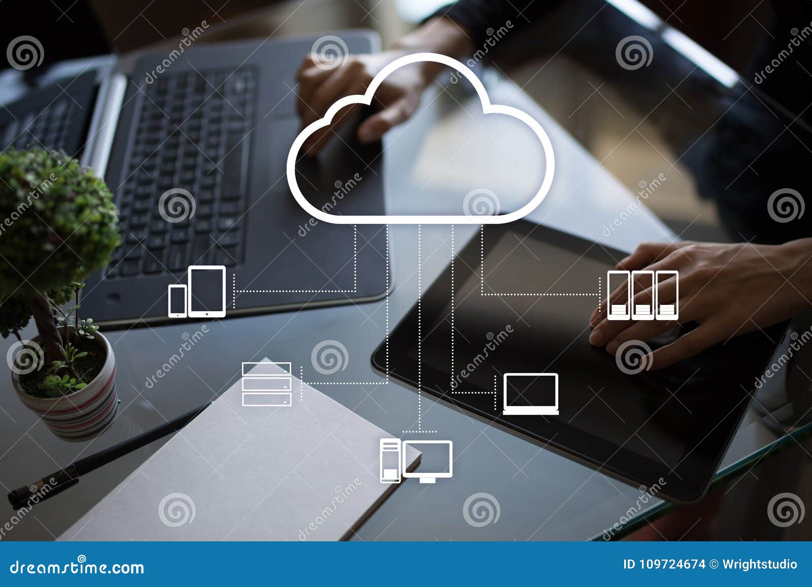 Cloud Technology. Data Storage. Networking and Internet Service Concept ...