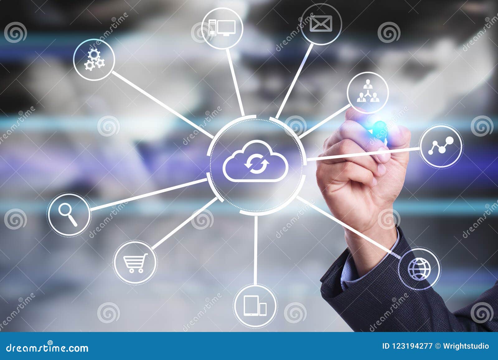 Cloud Technology Data Storage Networking And Internet Service Concept Stock Image Image Of