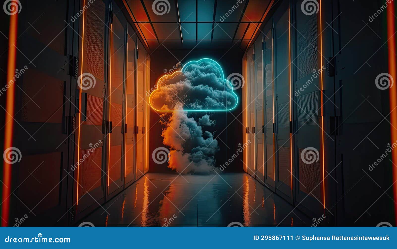 Cloud Technology Data Storage System ., White Cloud in Server Room ... Cloud Technology Data Storage System ., White Cloud in Server Room ...