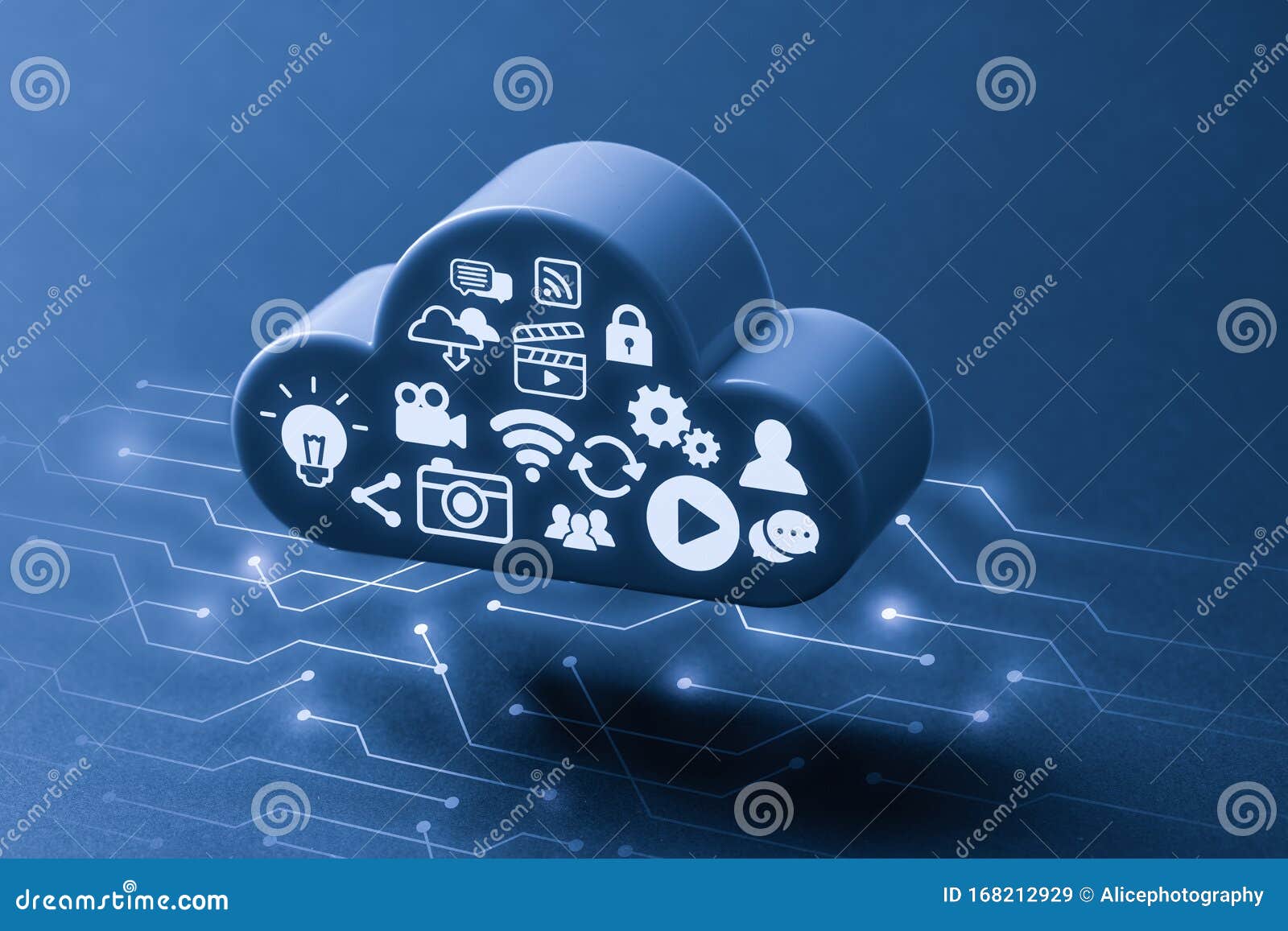 Cloud Technology Icon for Global Business Concept Stock Image - Image ...