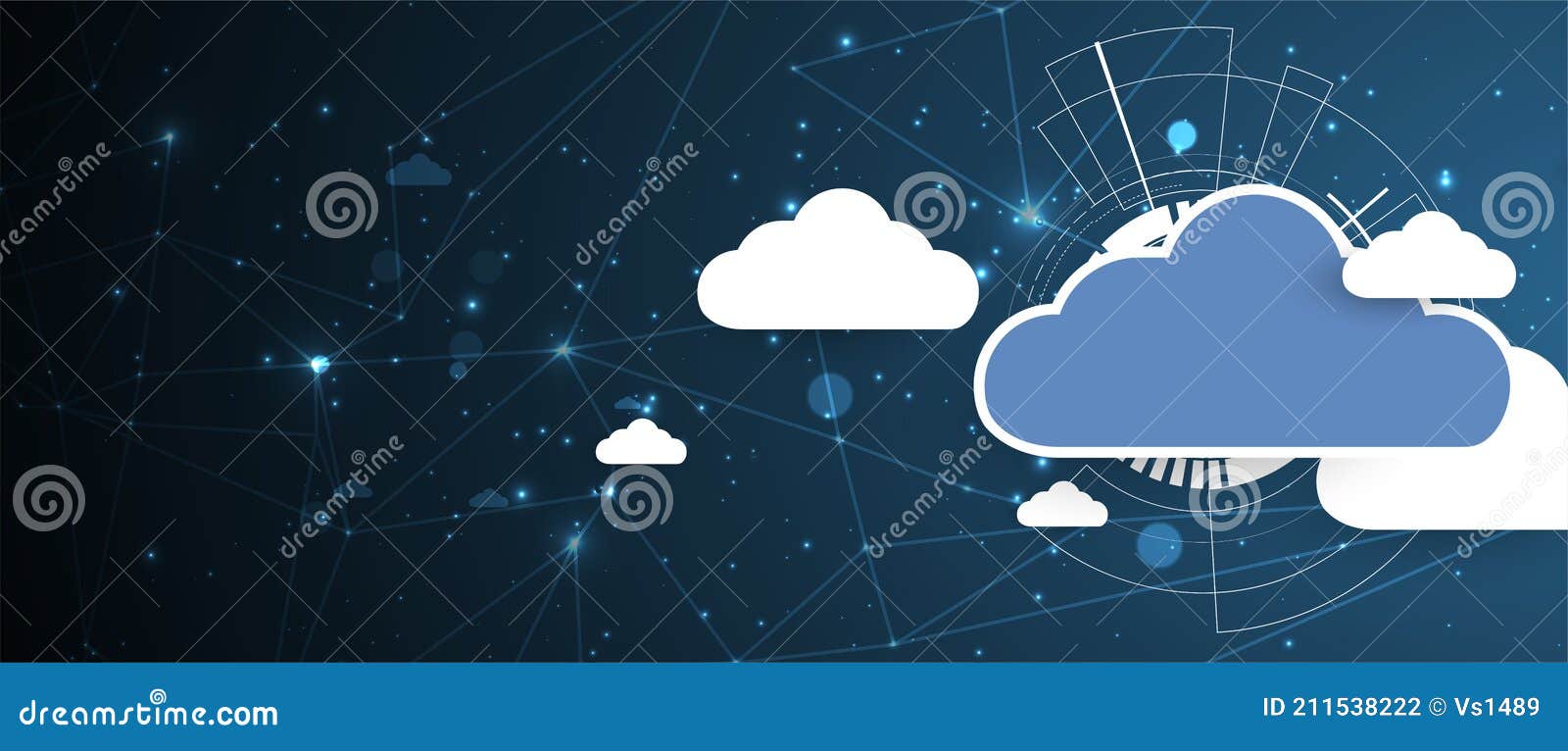 Cloud Technology. Integrated Digital Web Concept Background Stock ...