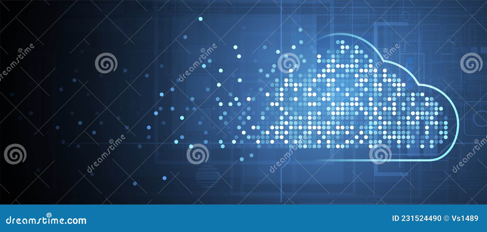 Cloud Technology. Integrated Digital Web Concept Background Stock ...