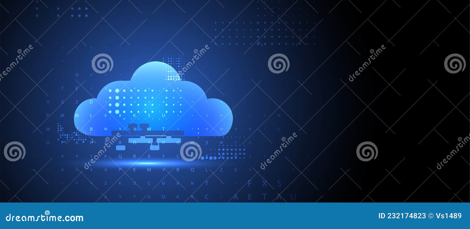 Cloud Technology. Integrated Digital Web Concept Background Stock ...