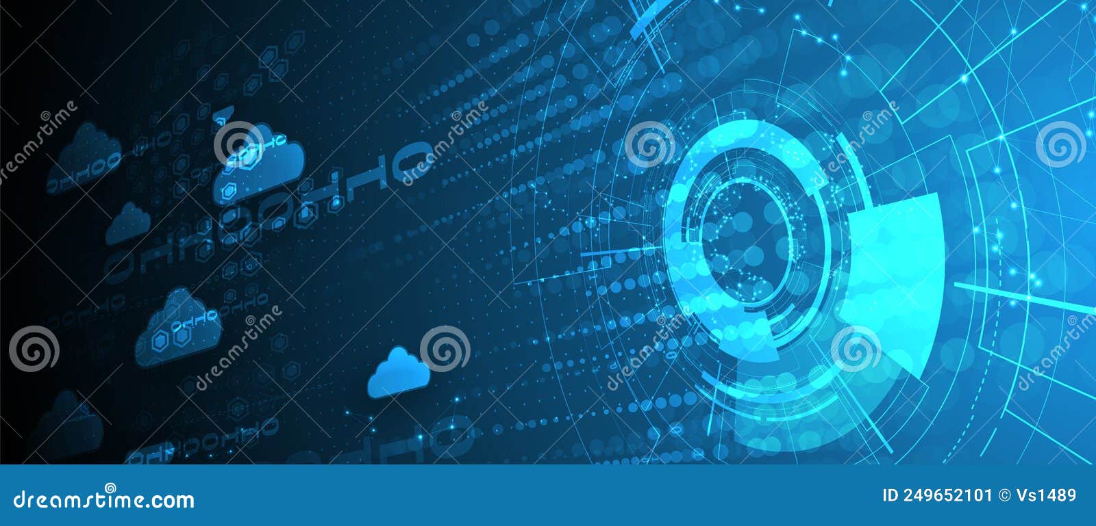 Cloud Technology. Integrated Digital Web Concept Background Stock ...