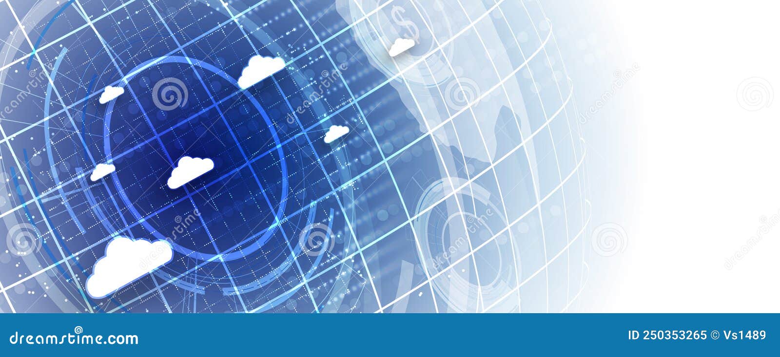 Cloud Technology. Integrated Digital Web Concept Background Stock ...