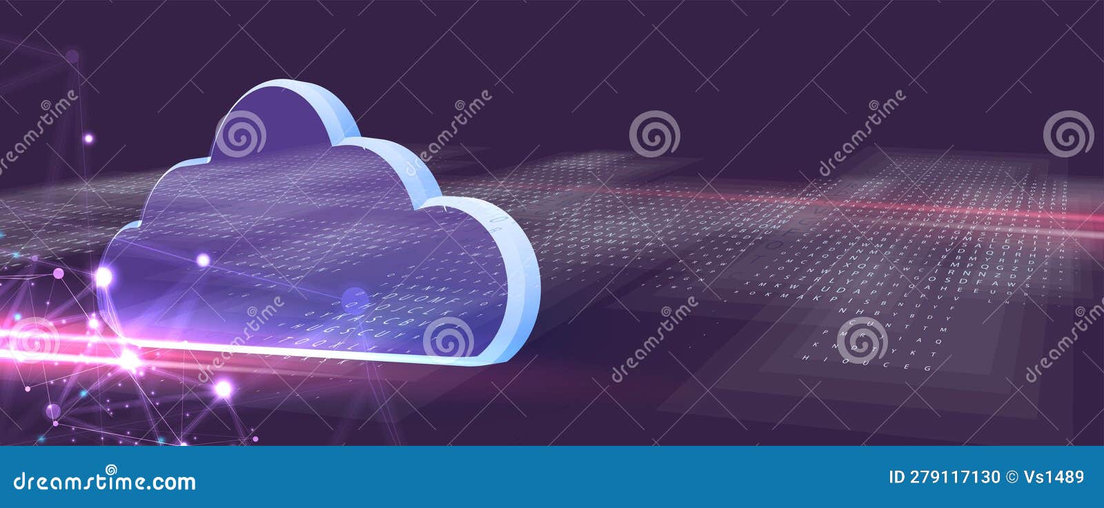 Cloud Technology. Integrated Digital Web Concept Background Stock ...