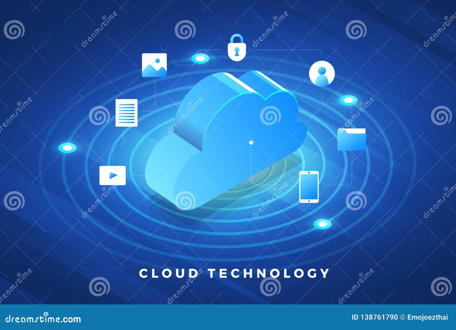 Cloud Technology stock vector. Illustration of global - 138761790