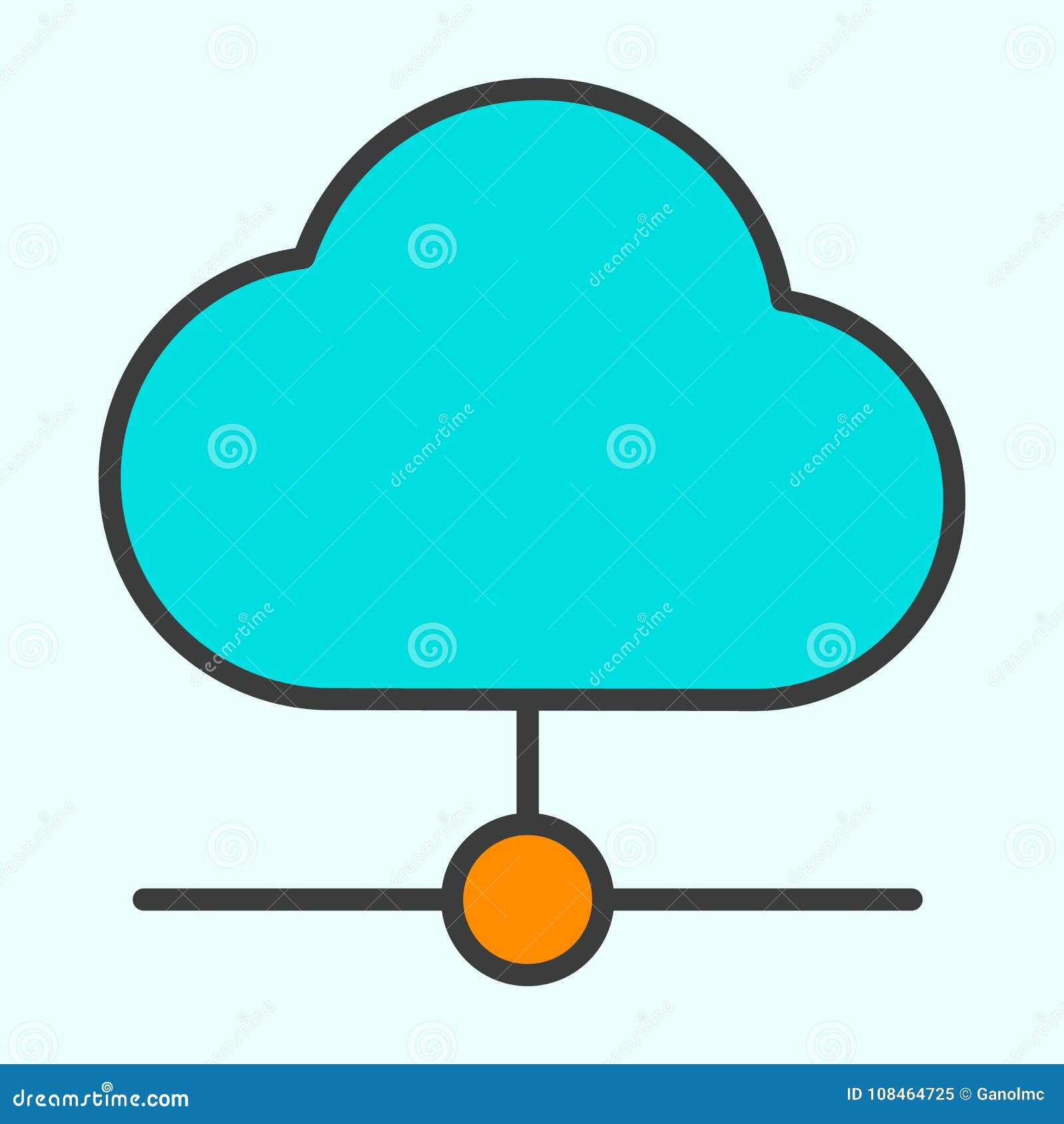 Cloud Technology Line Icon. Vector Simple Minimal 96x96 Pictogram Stock ...
