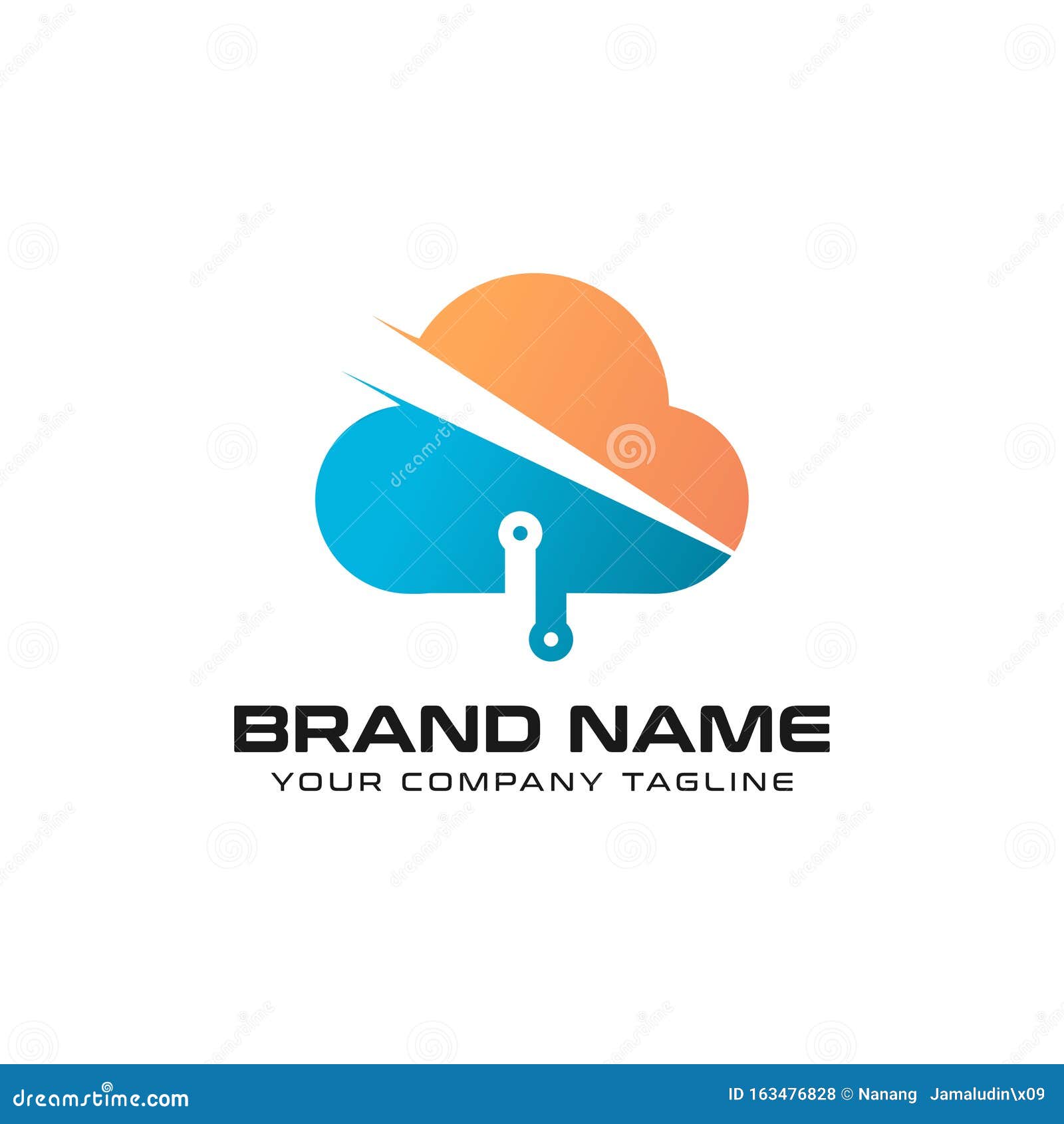 Cloud Technology Logo stock vector. Illustration of creative - 163476828