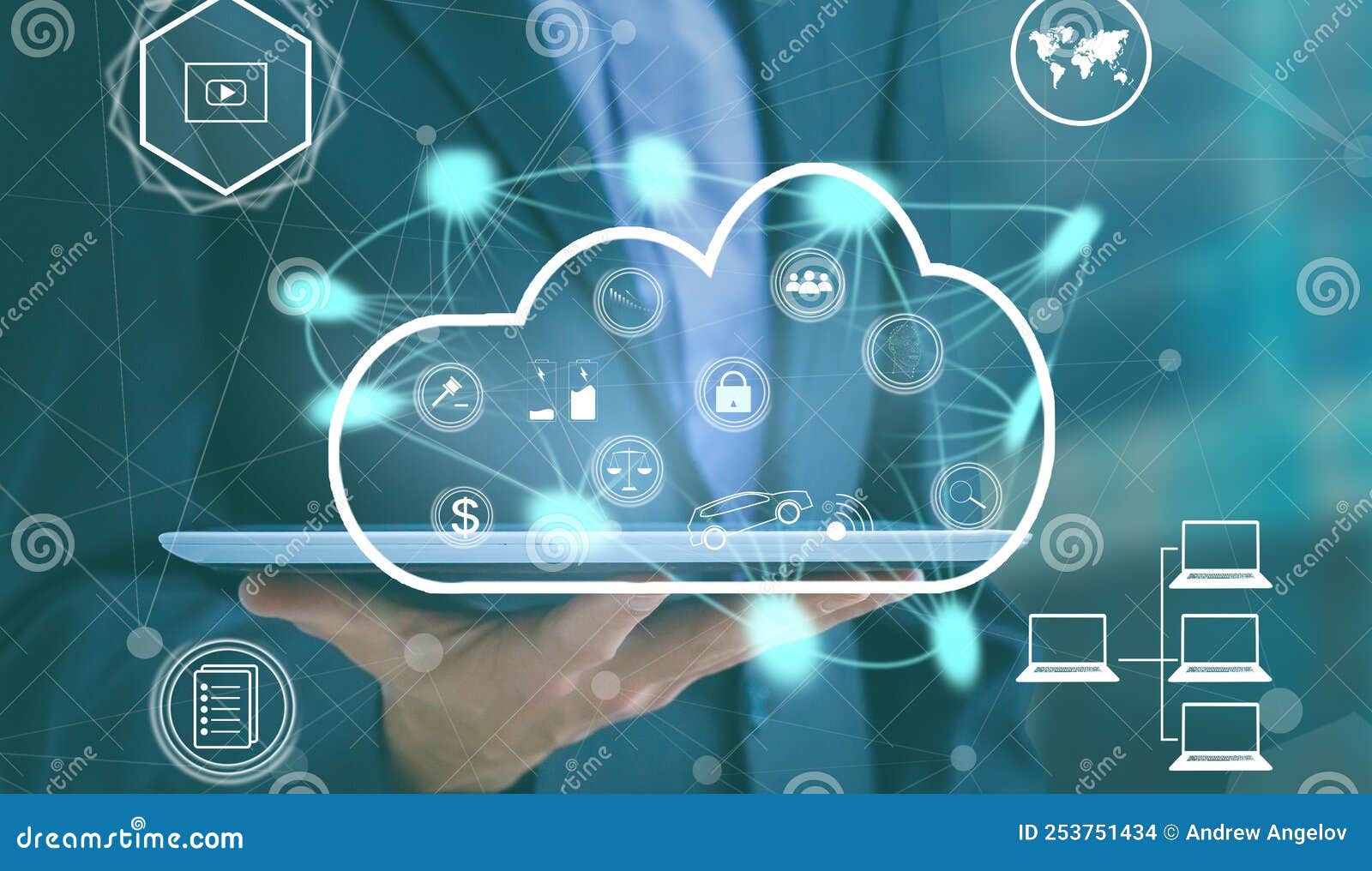 Cloud Technology and Networking Concept. Stock Photo - Image of ...