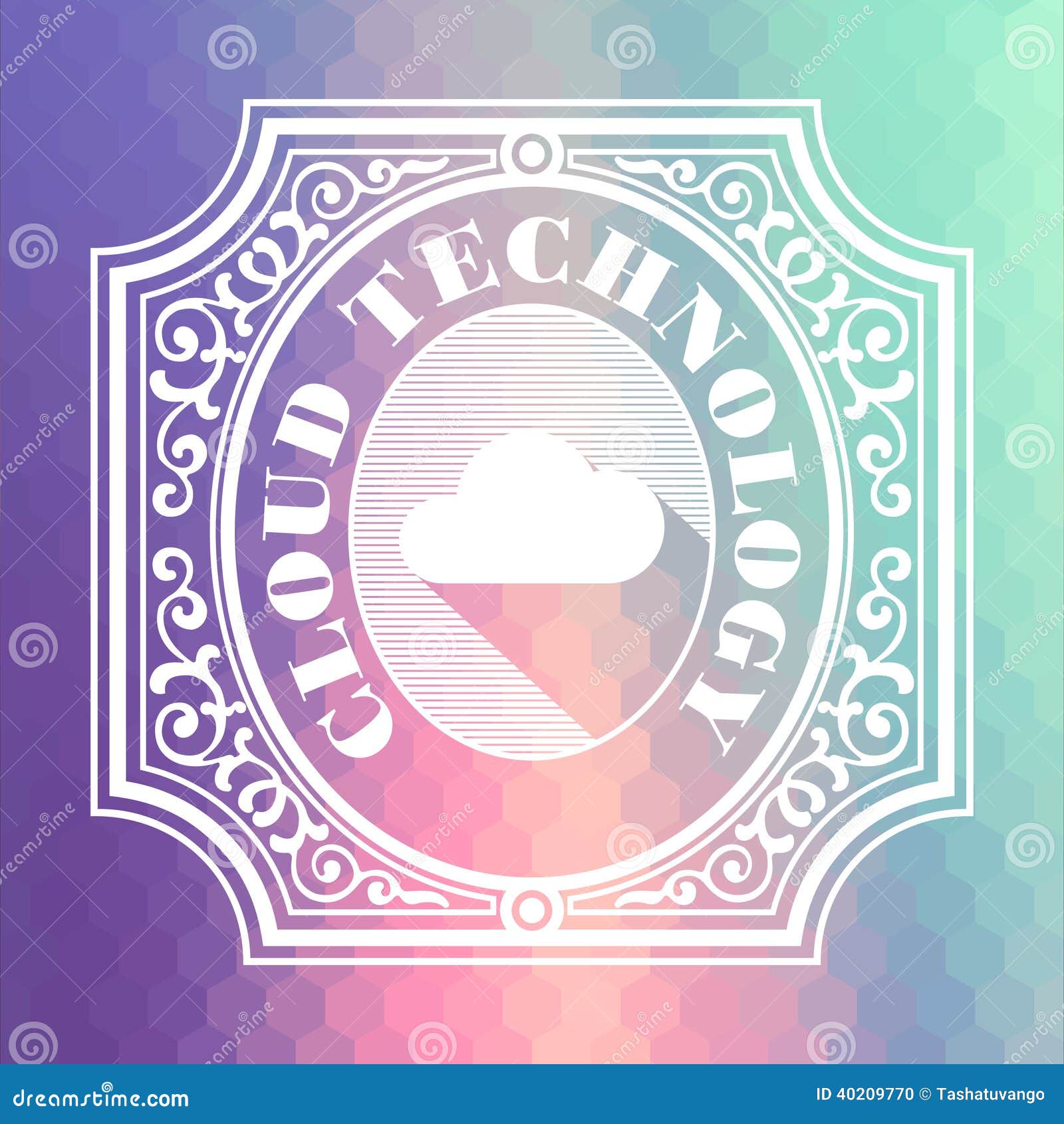 Cloud Technology. Pastels Vintage Design Concept. Stock Illustration ...