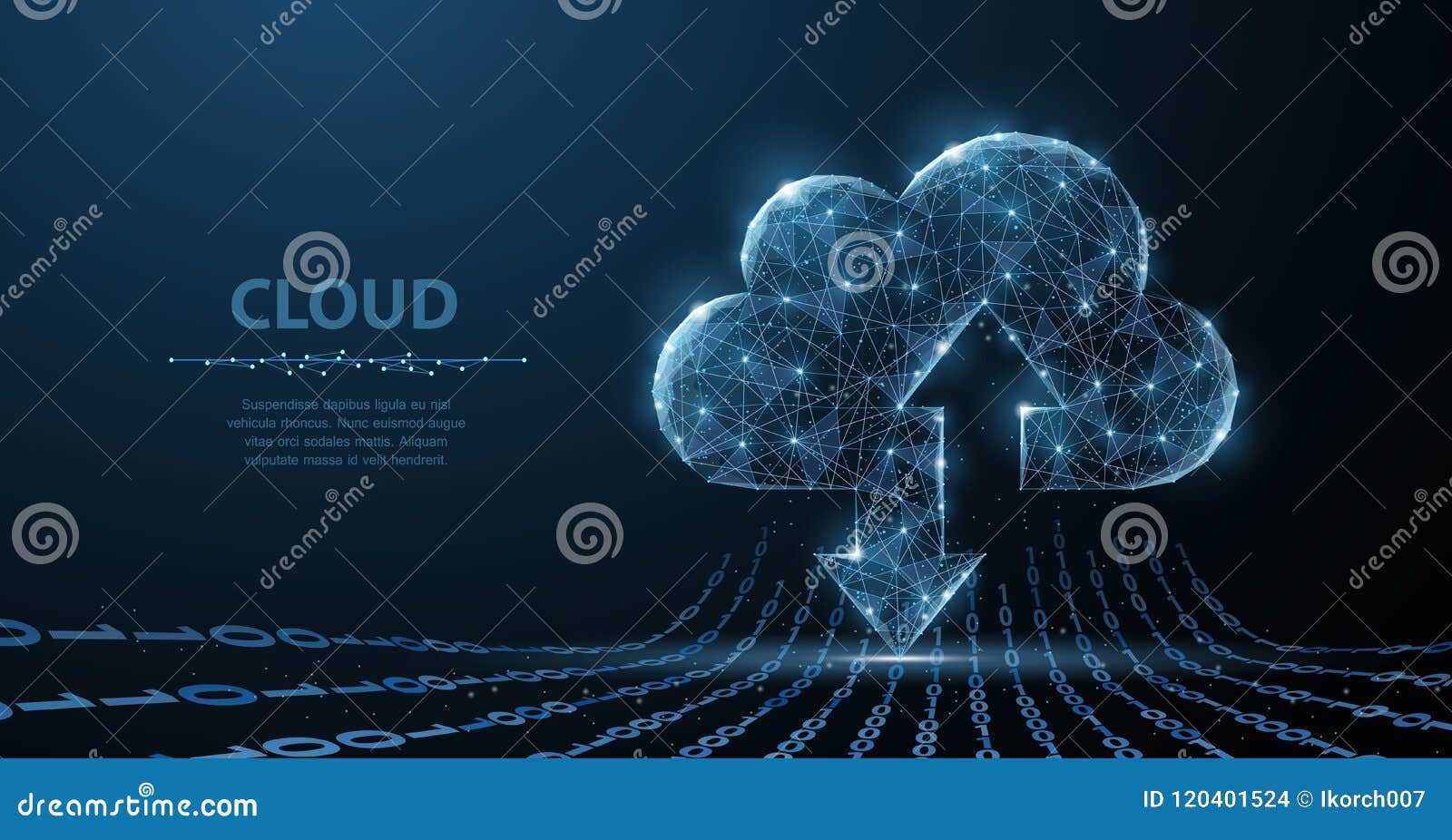 Cloud Technology. Polygonal Wireframe Art Looks Like Constellation. Concept Illustration or ...