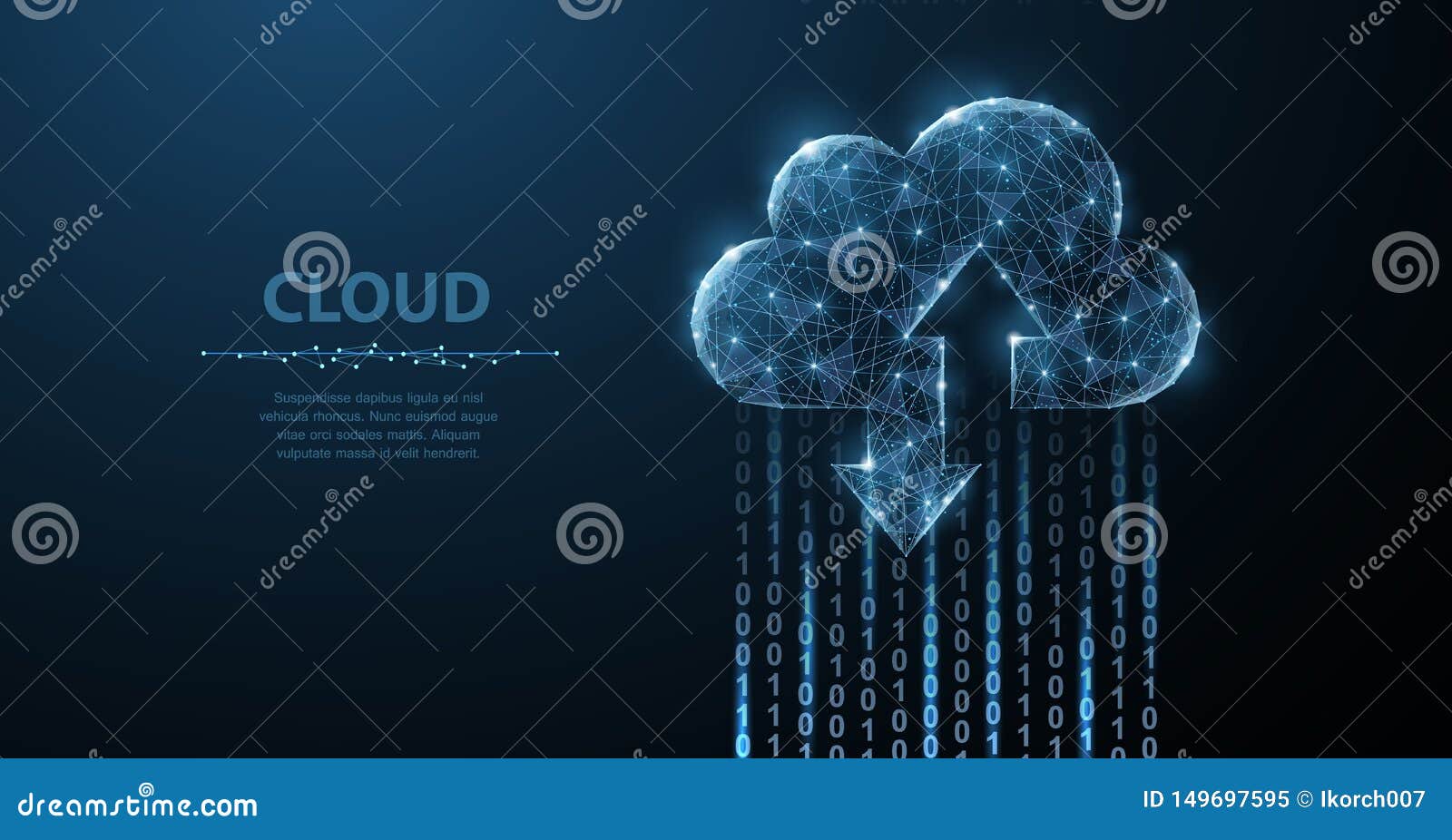 Cloud Technology. Polygonal Wireframe Art Looks Like Constellation. Concept Illustration or ...