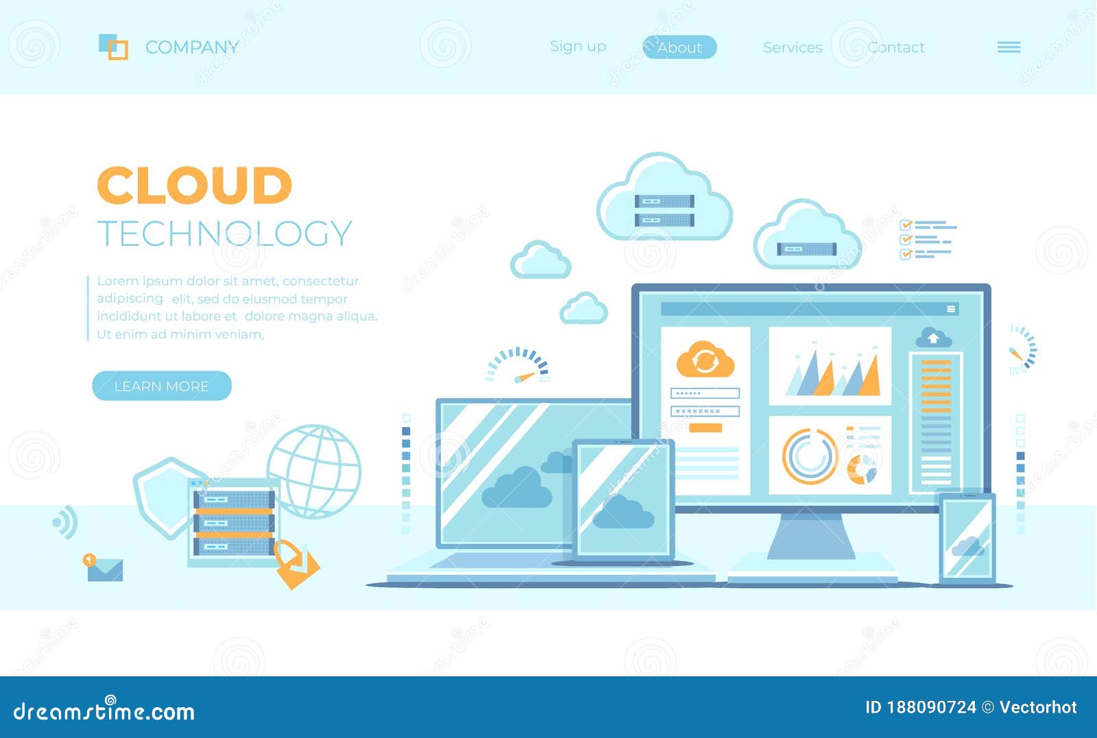 Cloud Technology Services Data Center Connection Hosting Server Database Synchronize Storage