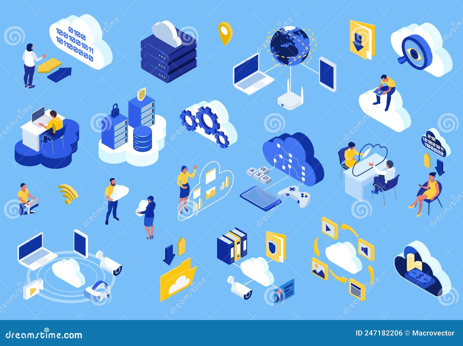 Cloud Technology Set stock vector. Illustration of collection - 247182206